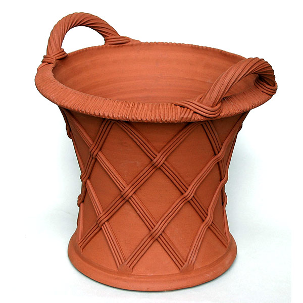 Willow Potteryの鉢 バスケットウエア（ハンドル付）：EBH3 直径39cm の通販 | 園芸ネット